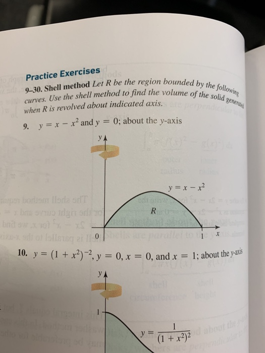 Solved Practice Exercises 9-30. Shell method Let R be the | Chegg.com