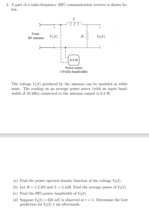 2. A part of a radio-frequency (RF) communication | Chegg.com