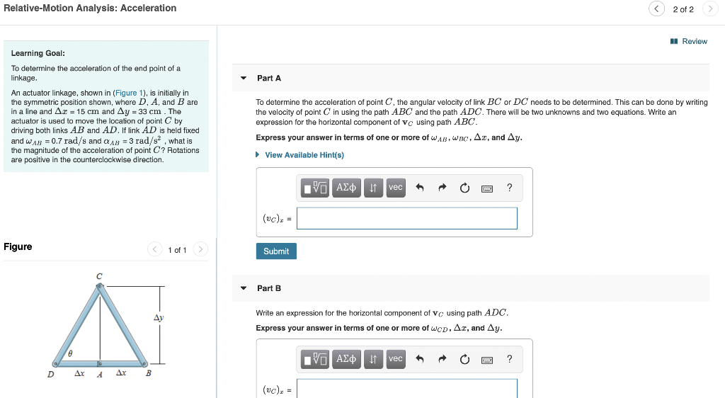 Solved Relative-Motion Analysis: Acceleration 2 of 2 II | Chegg.com