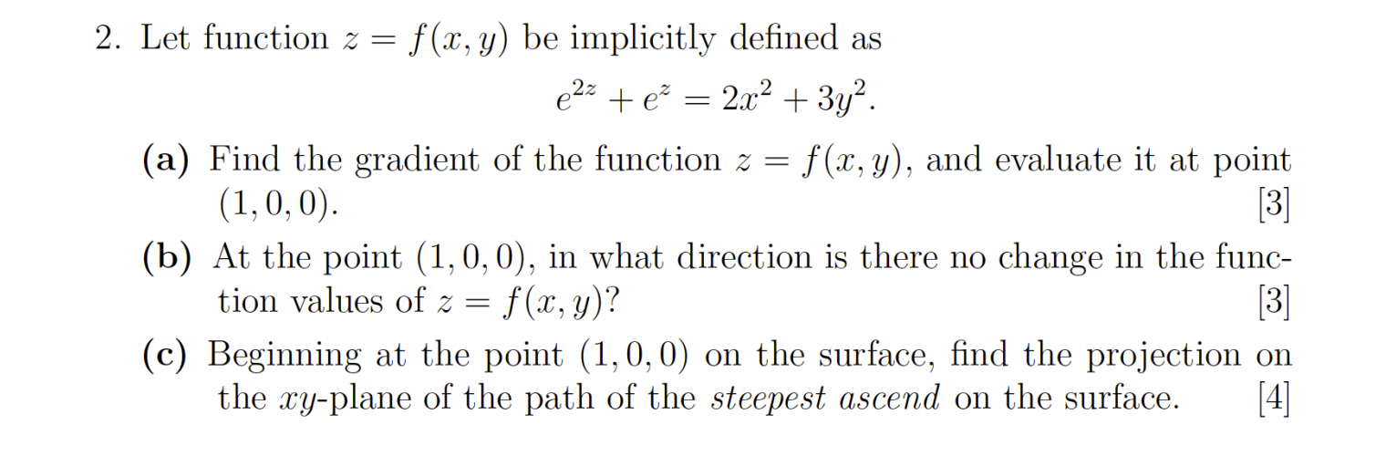 Solved 2. Let function z=f(x,y) be implicitly defined as | Chegg.com