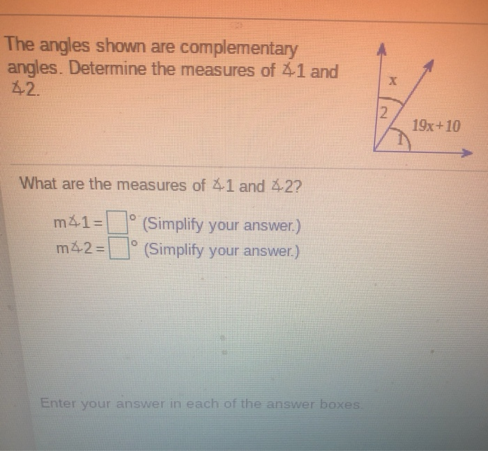 Solved The angles shown are complementary angles. Determine | Chegg.com