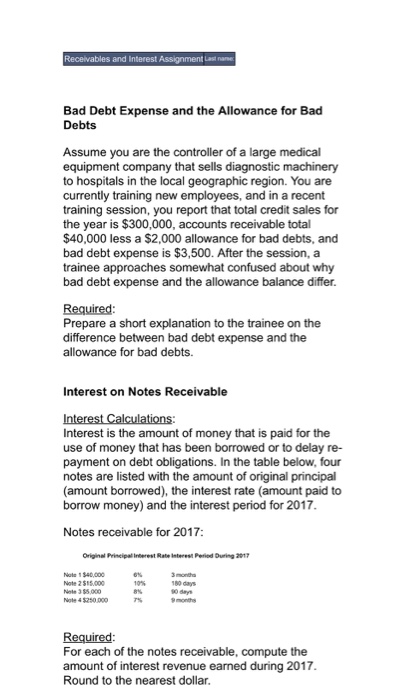 Solved Bad Debt Expense and the Allowance for Bad Debts | Chegg.com