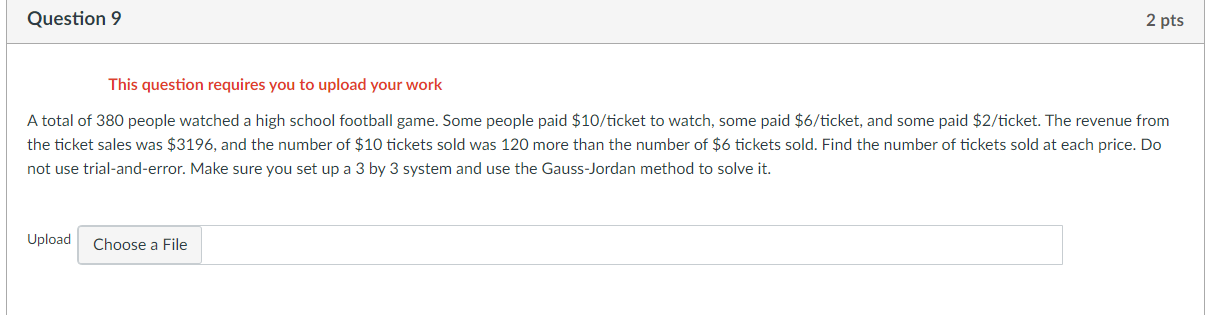 Solved This question requires you to upload your work A | Chegg.com