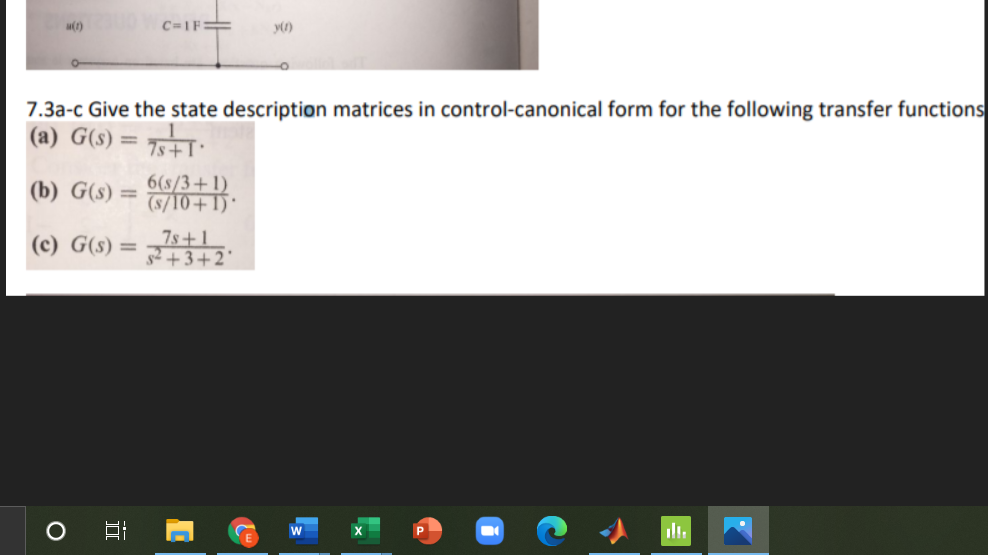 Solved CIF 7.3a-c Give the state description matrices in | Chegg.com
