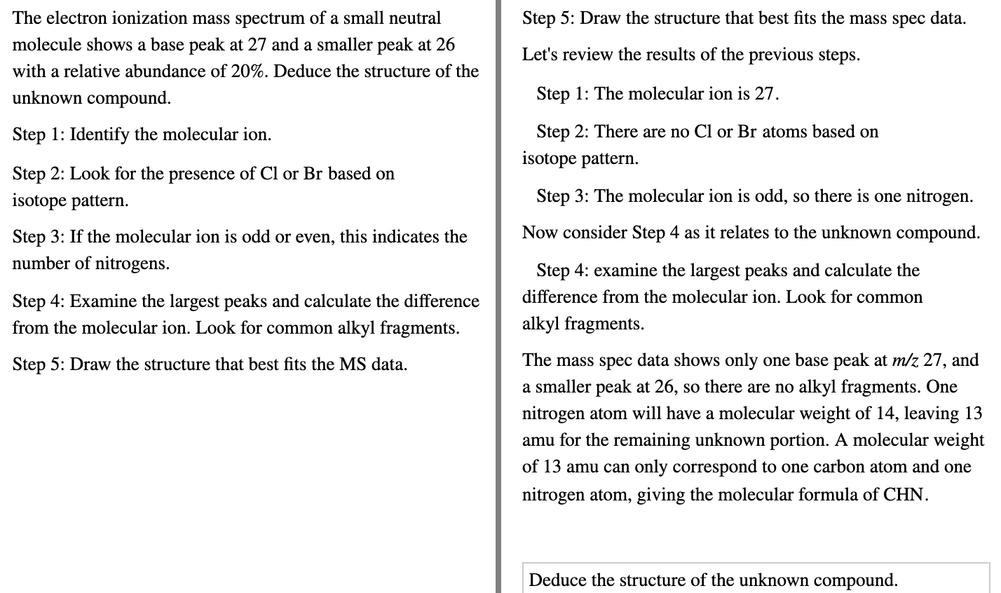 Solved Step 5: Draw the structure that best fits the mass | Chegg.com