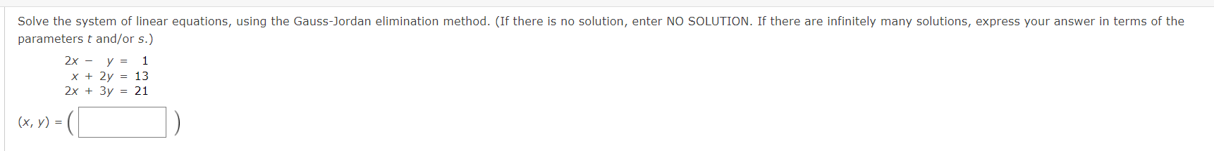 Solved Solve the system of linear equ parameters t and/or | Chegg.com