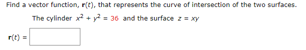 Solved Find a vector function, r(t), that represents the | Chegg.com