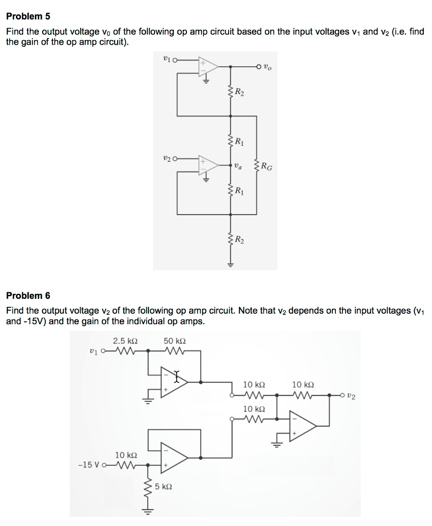 Solved 5. Find the output voltage v0 of the following op amp | Chegg.com