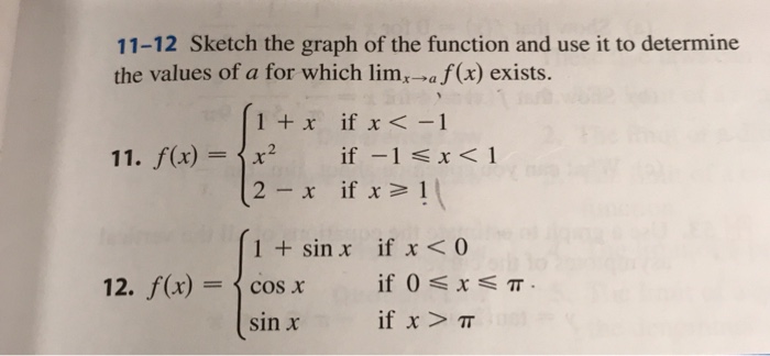 Solved 11-12 Sketch the graph of the function and use it to | Chegg.com