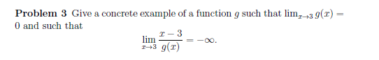 Solved Give a concrete example of a function g such that | Chegg.com