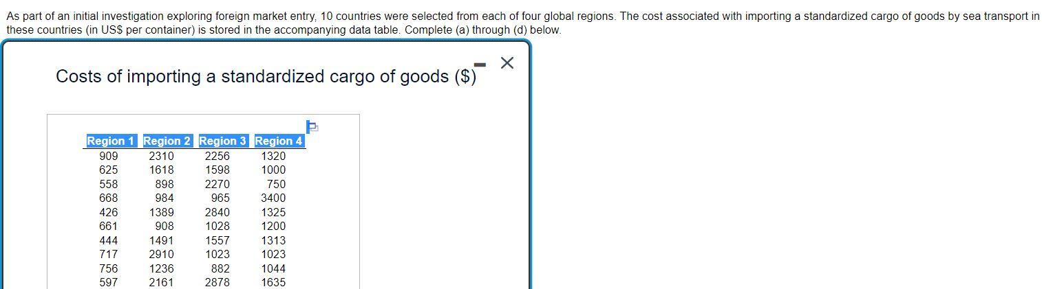 Solved An experiment is designed to compare five different | Chegg.com