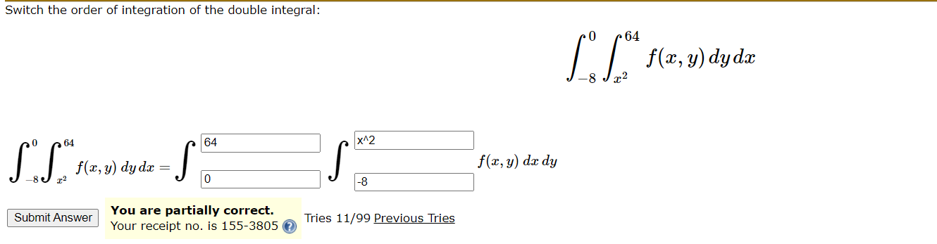 Solved How do I switch the order of integration of this | Chegg.com