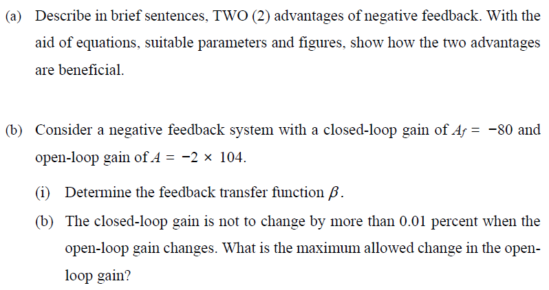 Solved (a) Describe in brief sentences, TWO (2) advantages | Chegg.com