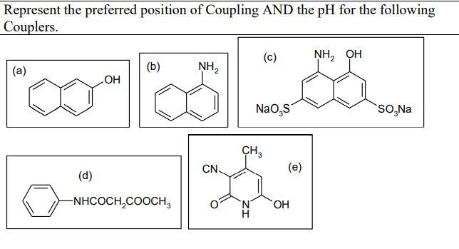 Solved Represent the preferred position of Coupling AND the | Chegg.com
