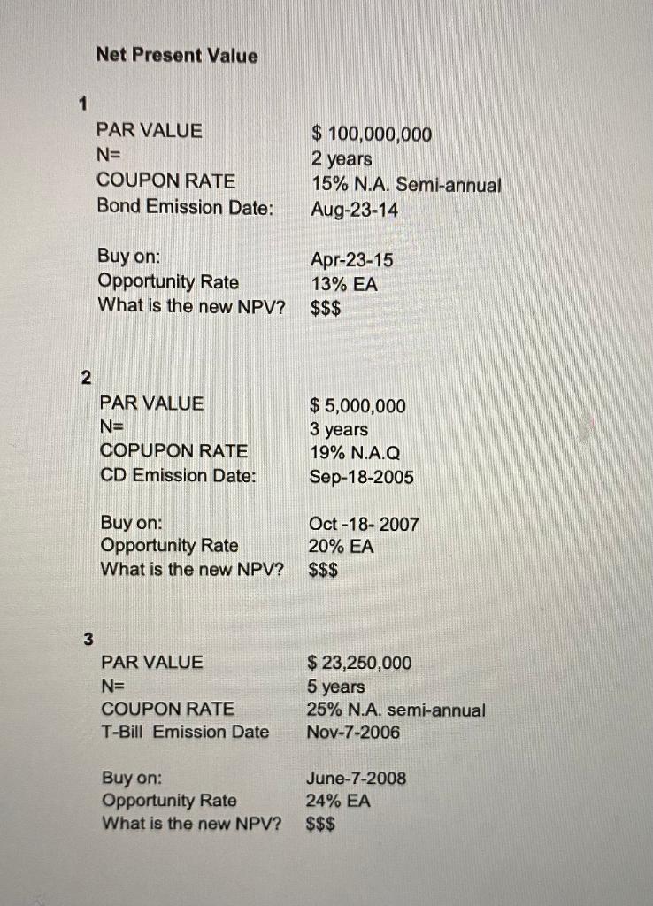 Solved Net Present Value | Chegg.com