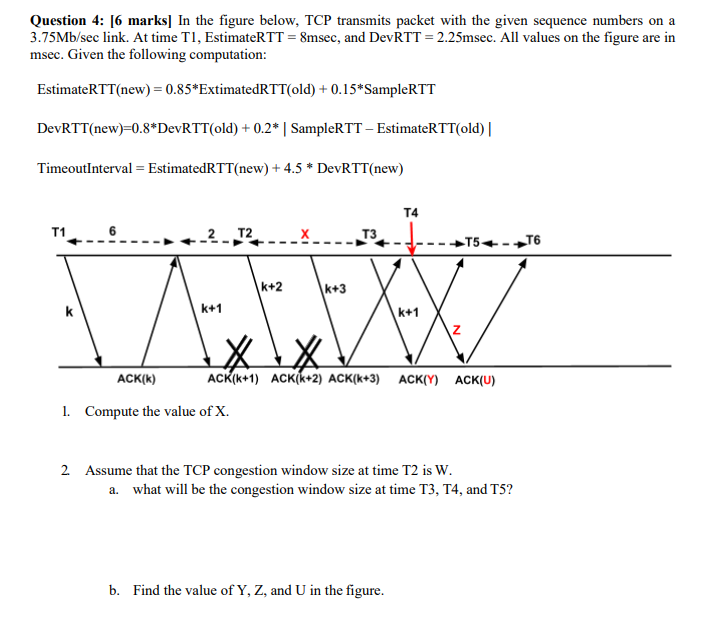 Solved In the figure below, TCP transmits packet with the | Chegg.com