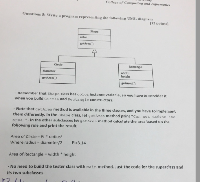 Solved College of Computing and Informatics Questions 5: | Chegg.com