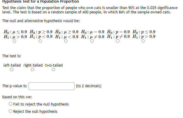 Solved Hypothesis lest for a Population Proportion Test the | Chegg.com