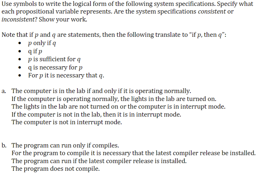 Solved Use symbols to write the logical form of the | Chegg.com