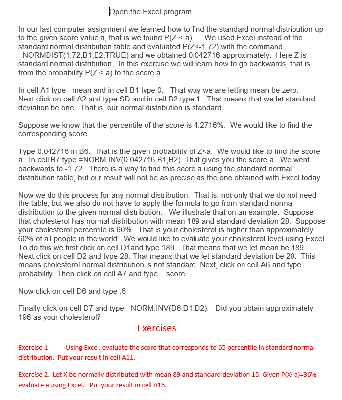 Solved Open the Excel program In our last computer | Chegg.com