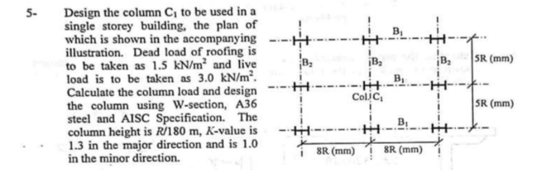 Solved 5 Design the column C, to be used in a single storey | Chegg.com