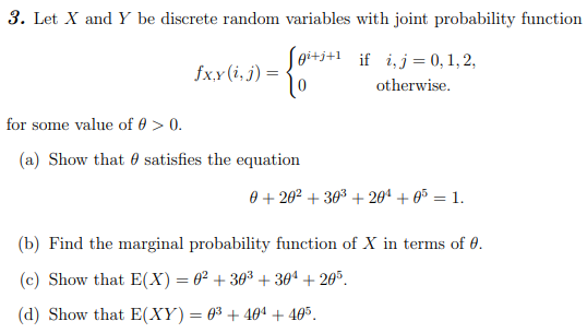 Solved Let x ﻿and Y ﻿be discrete random variables with joint | Chegg.com