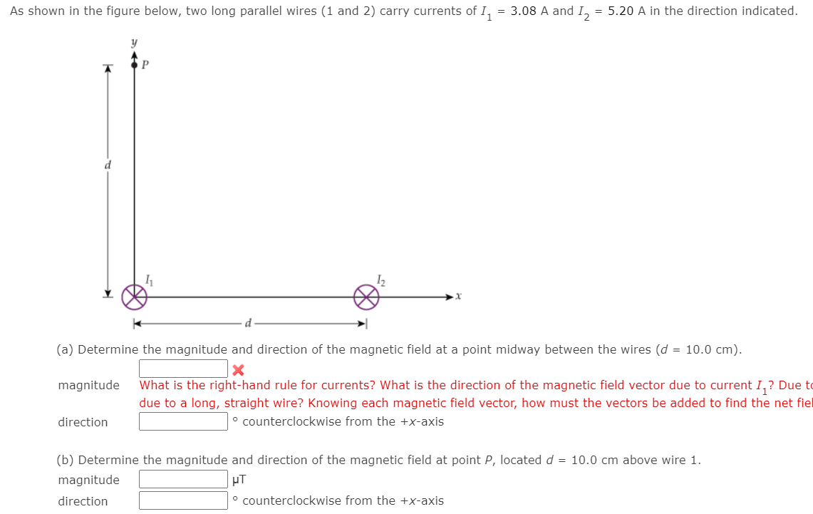 Solved As shown in the figure below, two long parallel wires | Chegg.com