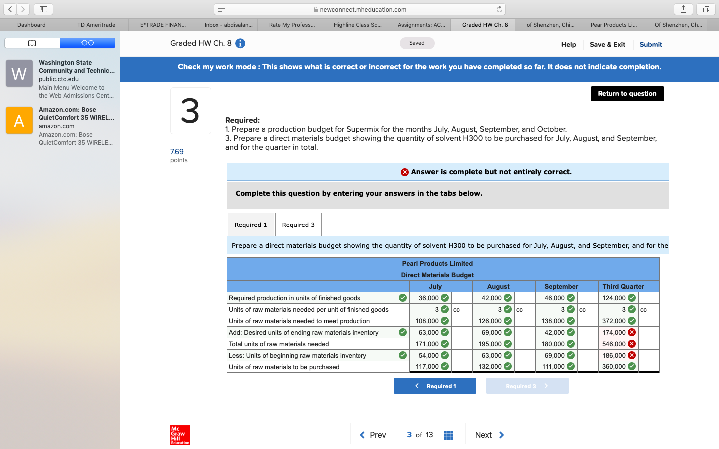 Solved newconnect.mheducation.com Dashboard TD Ameritrade | Chegg.com