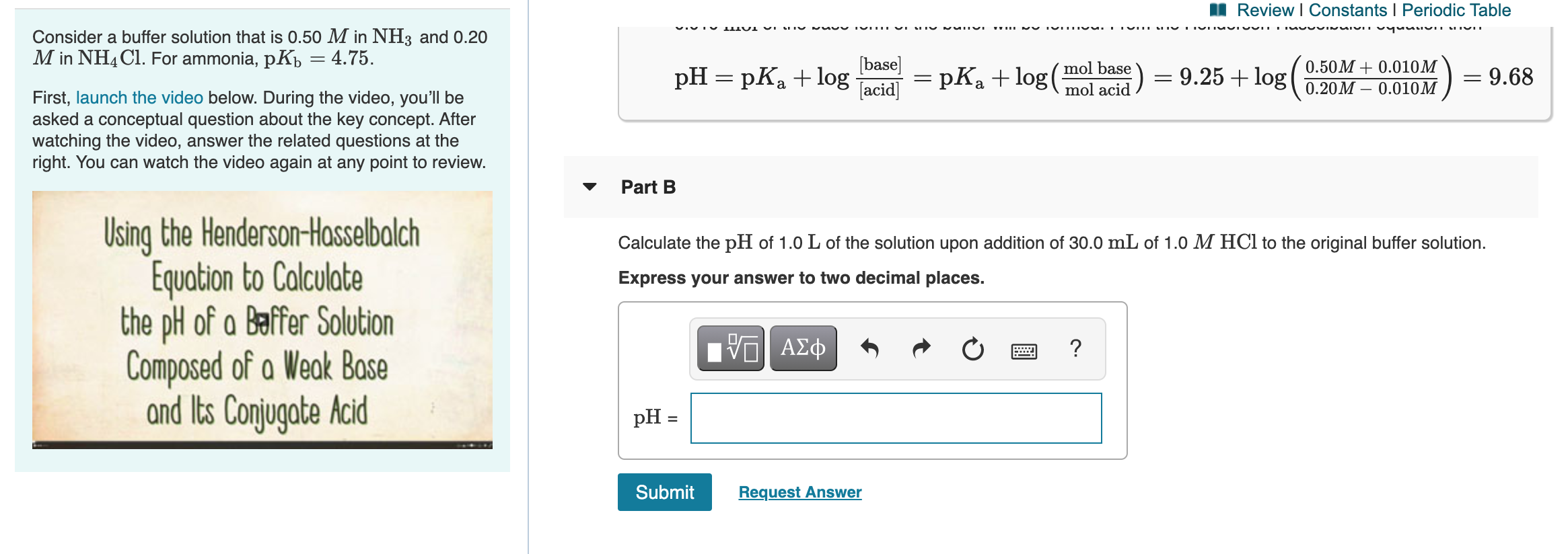 Solved Consider a buffer solution that is 0.50 M in NH3 and | Chegg.com