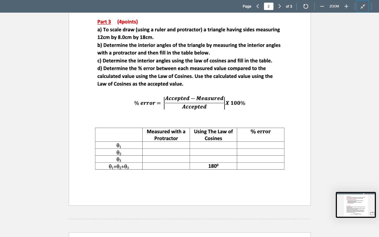 Solved Page of 3 ZOOM + ** Part 3 (4points) a) To | Chegg.com