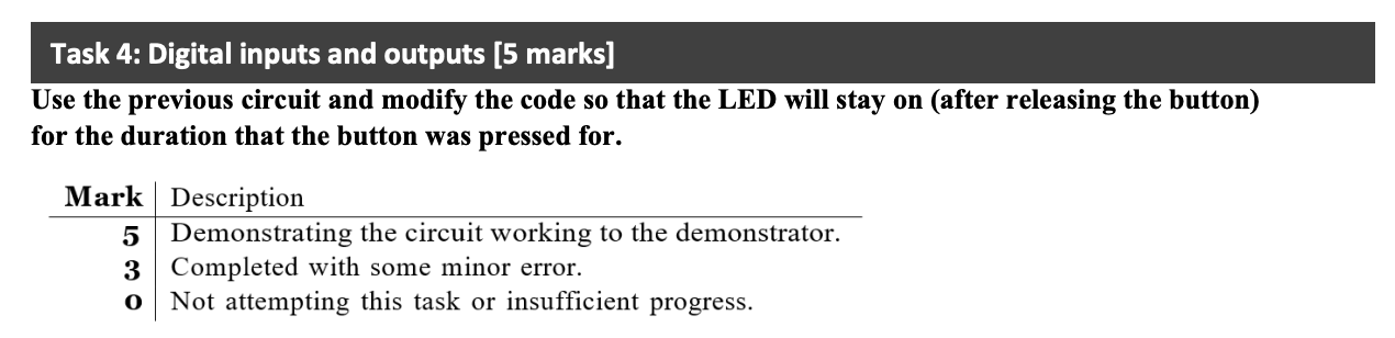 Solved Task 3 Digital Inputs And Outputs 5 Marks In This 5424