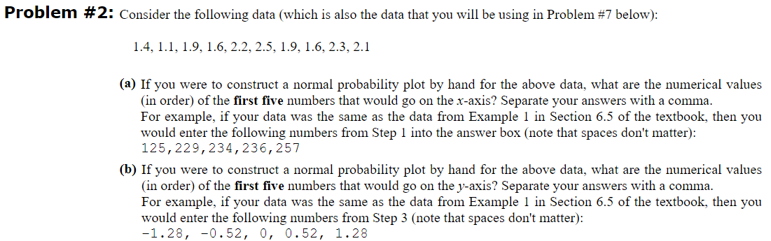 Solved lem #2: Consider the following data (which is also | Chegg.com