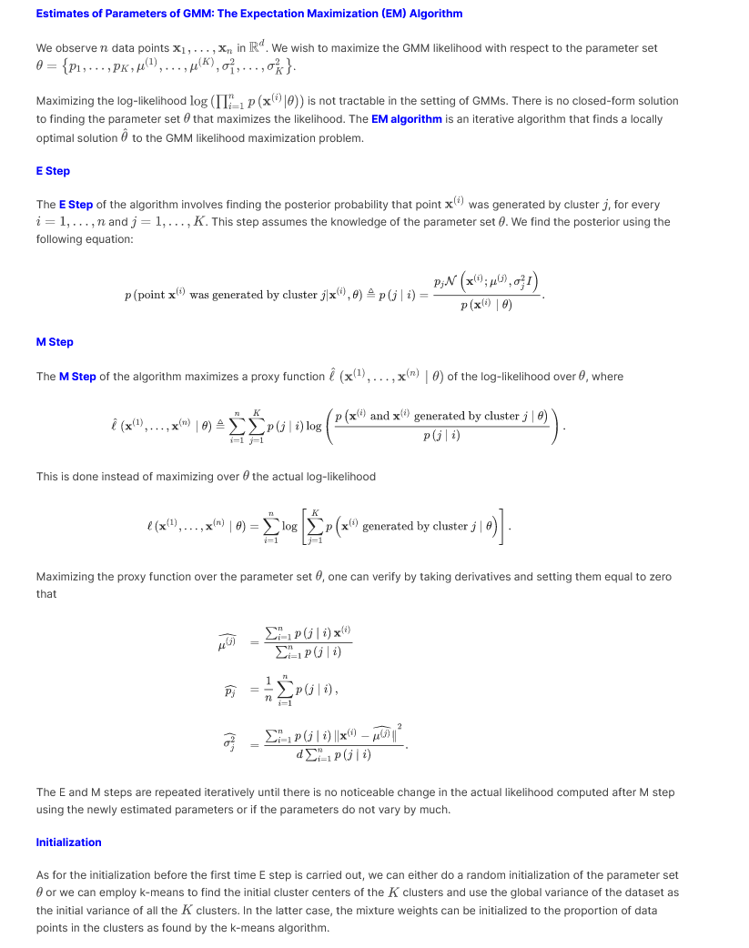 Solved Estimates Of Parameters Of Gmm The Expectation
