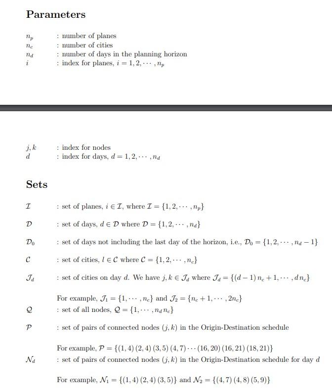 Solved Parameters npncndi: number of planes : number of | Chegg.com
