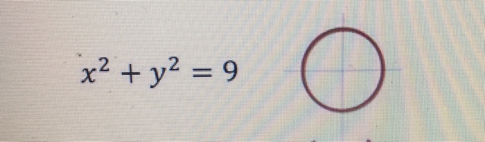 Solved ? x2 + y2=9 | Chegg.com