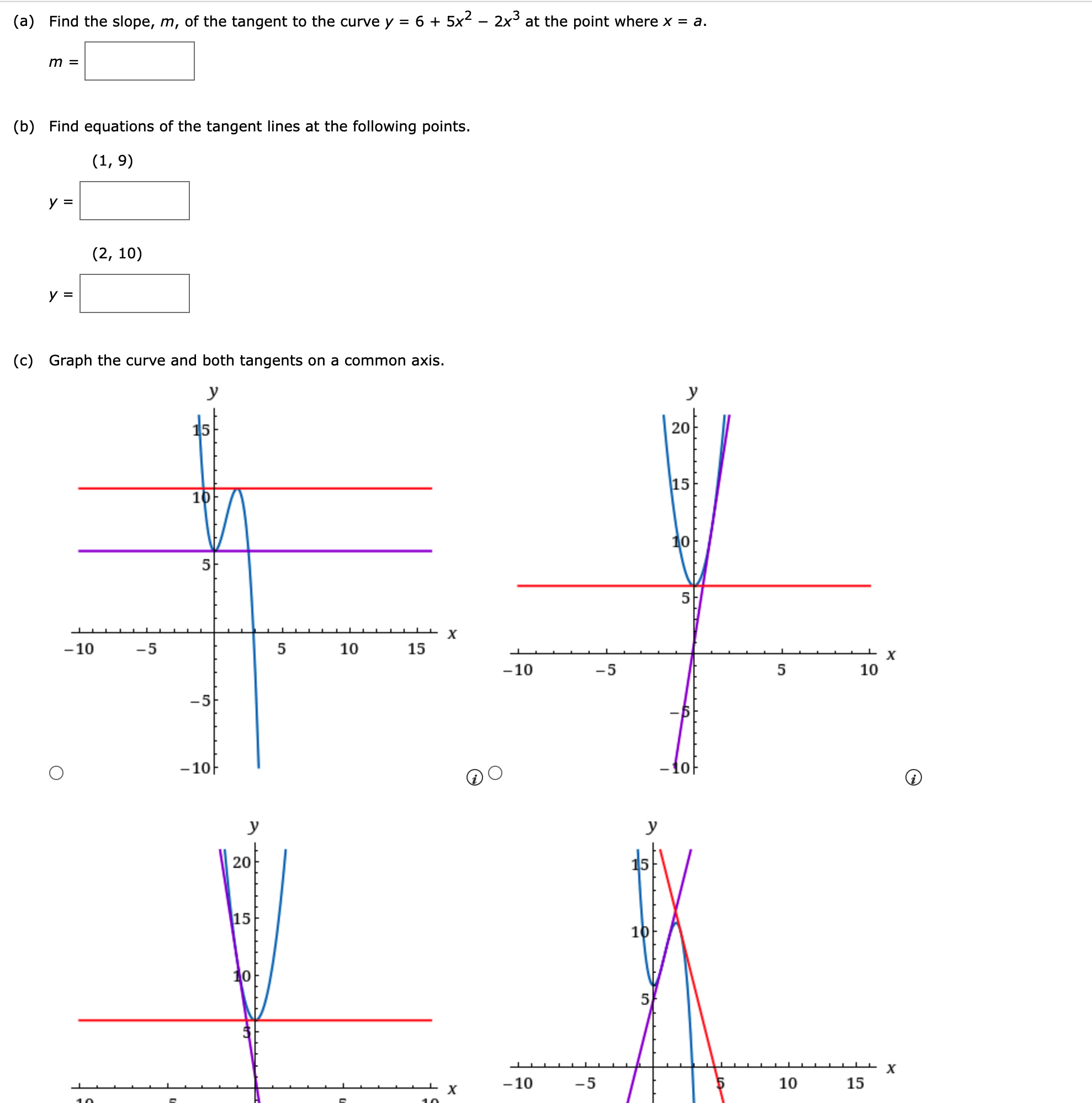 Solved (a) ﻿Find the slope, m, ﻿of the tangent to the curve | Chegg.com