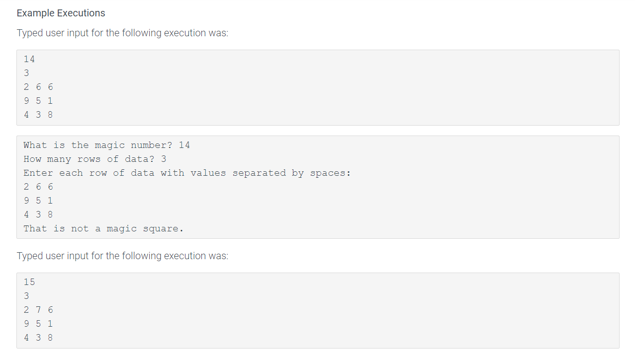 Solved 18.6 Project 6: Magic Squares Summary A magic square | Chegg.com