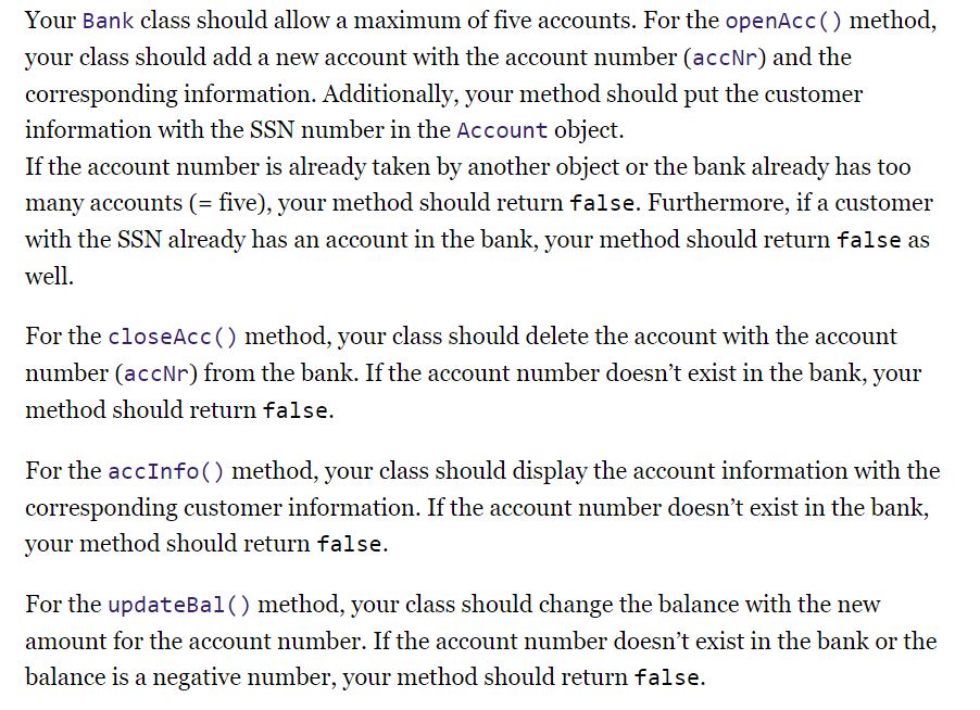 Solved Customer ClassFor the updateAddr ( ) method, your | Chegg.com