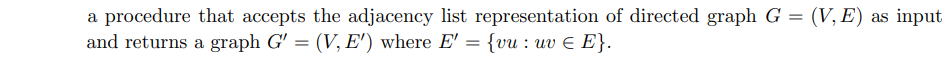Solved Elementary Graph Algorithms 1. Write a pseudo-code | Chegg.com