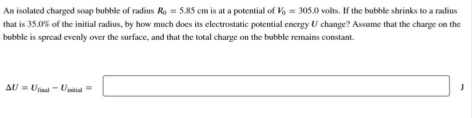 Solved An isolated charged soap bubble of radius \\( | Chegg.com