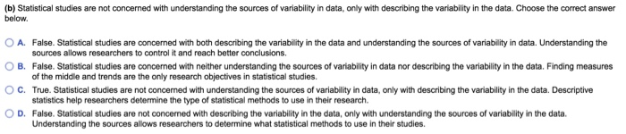 Solved (b) Statistical studies are not concerned with | Chegg.com