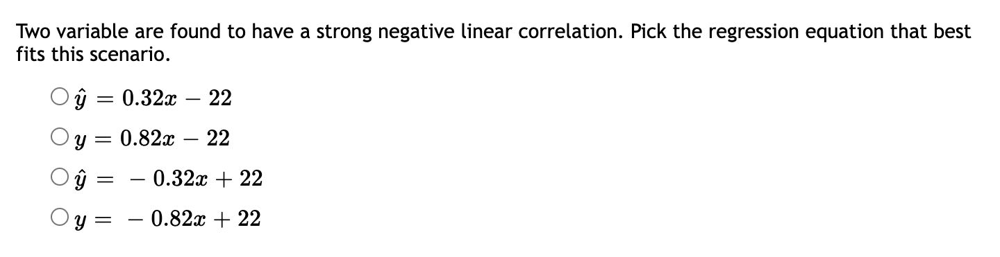 Solved Two variable are found to have a strong negative | Chegg.com