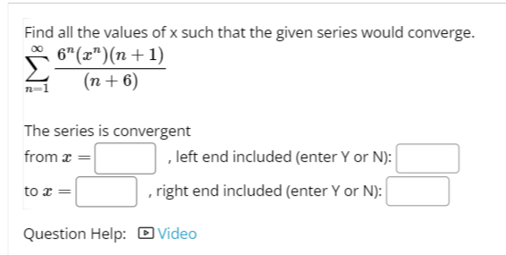Solved Find all the values of x such that the given series | Chegg.com