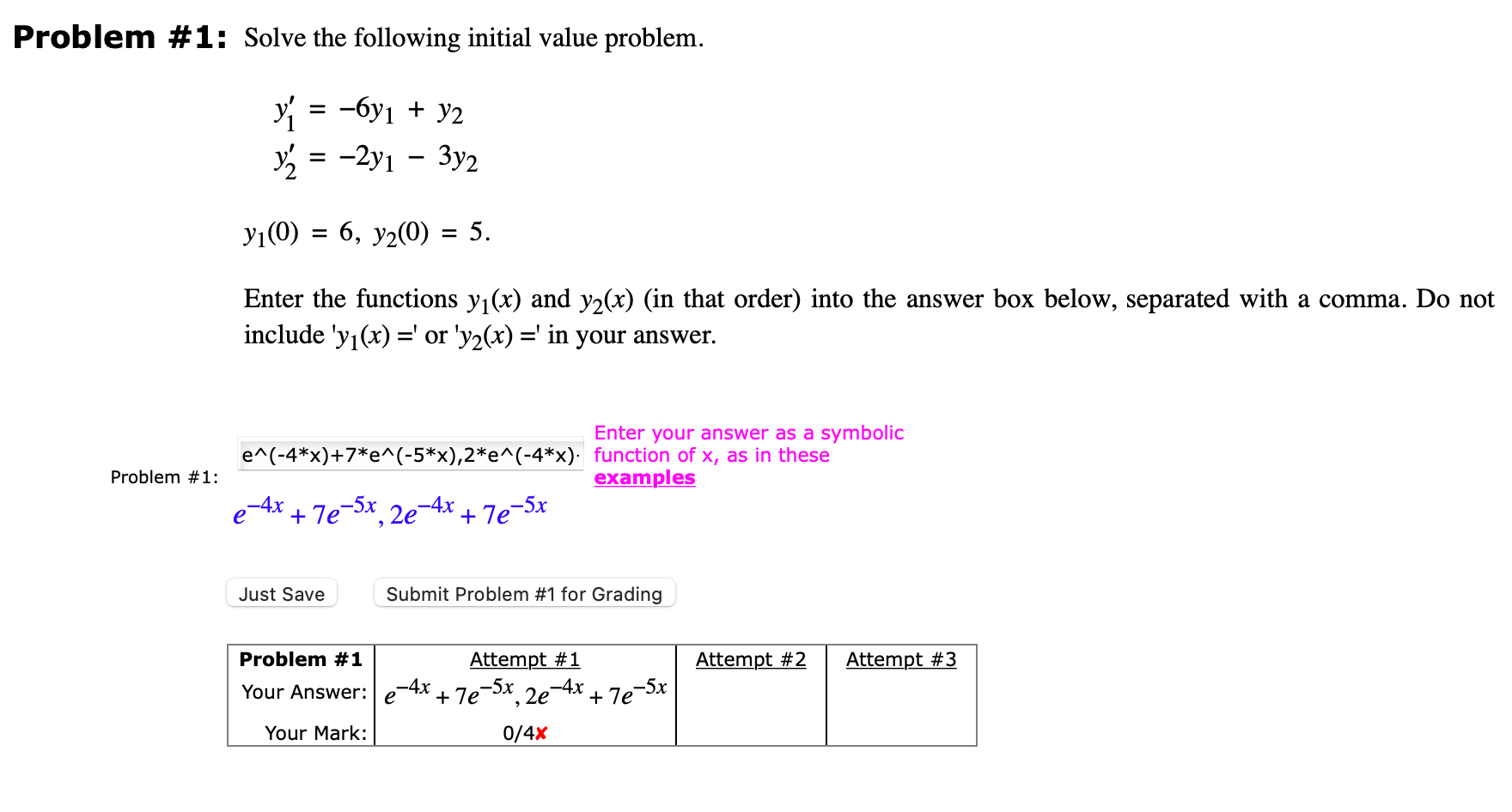 Solved Problem \#1: Solve the following initial value | Chegg.com
