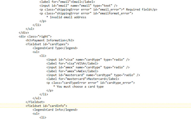 Project 3 Form Validation ePortfolio Candidate | Chegg.com