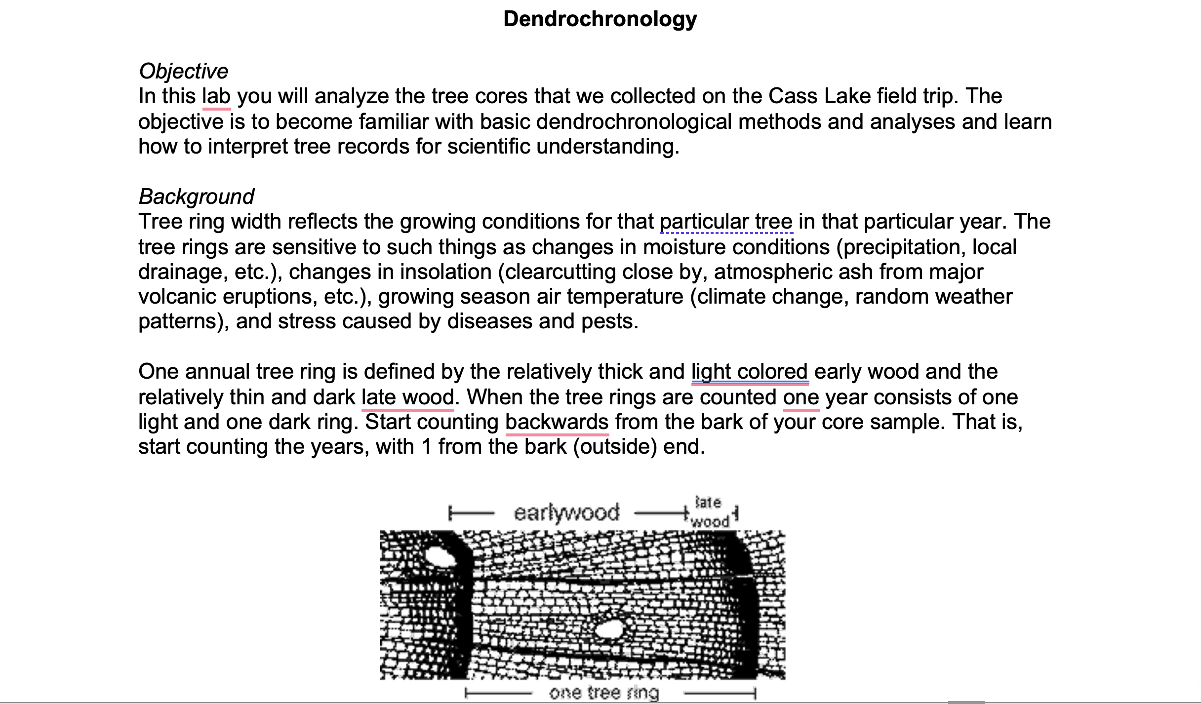 Solved Objective In this lab you will analyze the tree cores | Chegg.com Solved Objective In this lab you will analyze the tree cores | Chegg.com