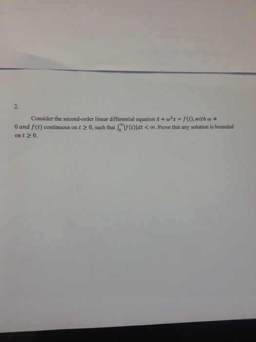 Solved Consider the second-order linear differential | Chegg.com