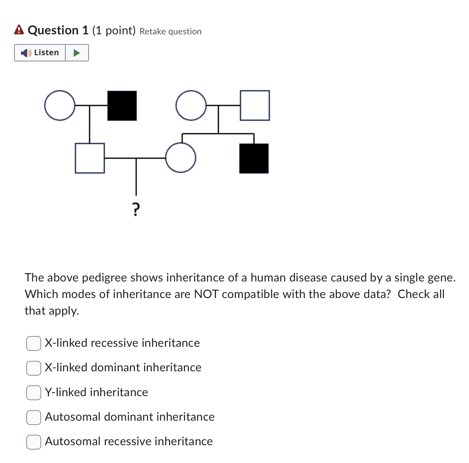 Solved A Question 1 (1 ﻿point) ﻿Retake questionThe above | Chegg.com