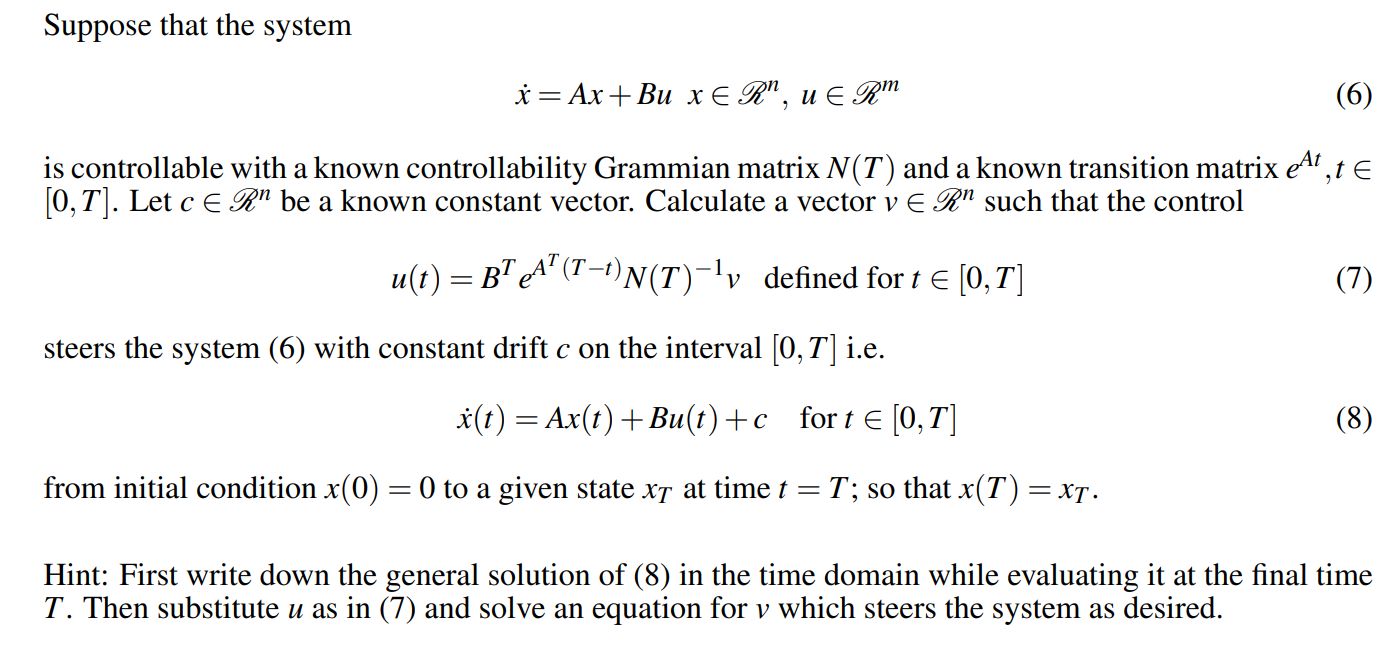 Suppose that the system x˙=Ax+Bux∈Rn,u∈Rm is | Chegg.com