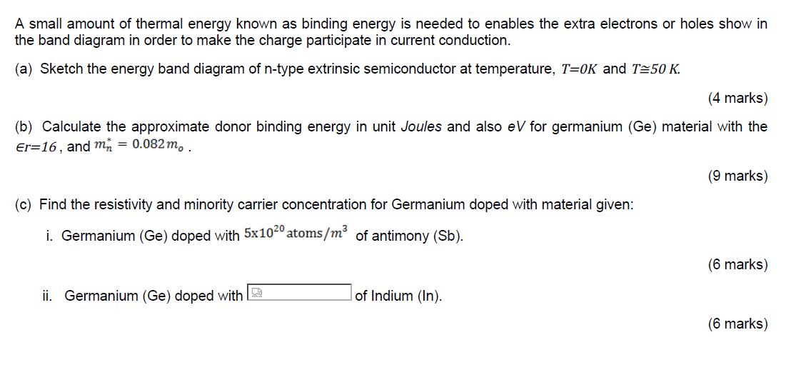 Solved A small amount of thermal energy known as binding | Chegg.com